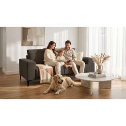 OTTO home 2-Sitzer &raquo;Xander&laquo; Breite 164 cm, Webstoff, Soft-Touch Chenille, schwarze Metallf&uuml;&szlig;e