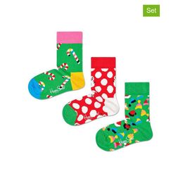 Happy Socks 3tlg. Geschenkset in Rot/ Gr&uuml;n - 73% | Gr&ouml;&szlig;e 24-26 | Babysocken-strumpfhosen