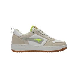 Kangaroos Sneakers "K-Top Juna" in Wei&szlig;/ Beige/ Gelb - 39% | Gr&ouml;&szlig;e 41 | Damen-sneakers