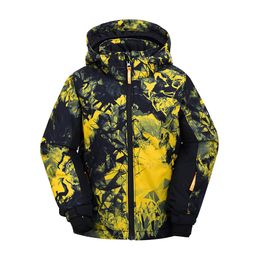 Peek U Ski-/ Snowboardjacke "Ewen" in Gelb/ Schwarz - 63% | Gr&ouml;&szlig;e 98 | Kinder-outdoor-jacken