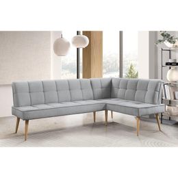 exxpo - sofa fashion Eckbank &raquo;Latte&laquo; moderne Sitz- und R&uuml;ckensteppung, bequem und elegant, hoher Holzfu&szlig; 94% PES, 6% NY