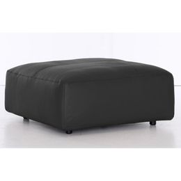 Musterring Hocker &raquo;LUCIA&laquo; schwarz Flachgewebe VALMONT (60% Baumwolle/40% Leinen);Leder PURO, pigmentiertes Leder;Microfaser CRONA (100% Polyester);Flachgewebe 