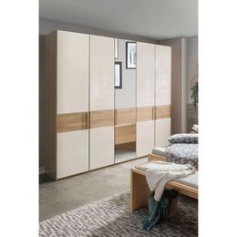 Wiemann Kleiderschrank &raquo;Kiruna&laquo; mit Champagnerglas und Spiegel braun Floatglas, Holz teilmassiv, Kristallglas