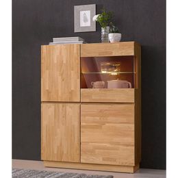 Home Affaire Highboard &raquo;Laima&laquo; Vitrine, H&ouml;he 120 cm, teilmassiv, FSC -zertifiziert braun FSC -zertifizierter Holzwerkstoff