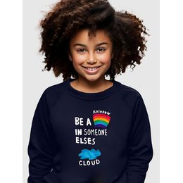 WOOOP Sweatshirt "Be a rainbow" in Dunkelblau - 62% | Gr&ouml;&szlig;e 116 | Kinder-sweatshirts-jacken