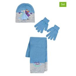 Die Eisk&ouml;nigin FROZEN 3tlg. Winteraccessoires-Set "Frozen" in Hellblau/ Hellgrau - 69% | Gr&ouml;&szlig;e 54 cm | Baby-muetzen