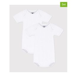 Petit Bateau 2er-Set: Bodys in Wei&szlig; - 47% | Gr&ouml;&szlig;e 68 | Baby-bodys
