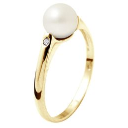 Pearline Gold-Ring mit Diamant und Perle - 87% | Gr&ouml;&szlig;e 52 | Schmuck