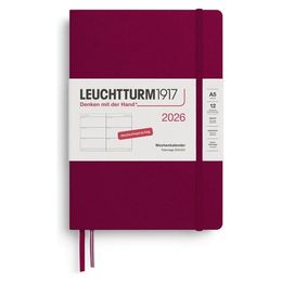 LEUCHTTURM1917 Wochenkalender 2026 in Rot - A5 - 14% | Buero-schulbedarf