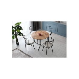 HanahHome Esstisch "Yaprak" in Hellbraun - (H)72 x &Oslash; 100 cm - 78% | Tische