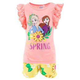 Die Eisk&ouml;nigin FROZEN 2tlg. Outfit "Frozen" in Rosa/ Gelb - 57% | Gr&ouml;&szlig;e 128 | Kinder-oberteile