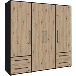 FORTE Dreht&uuml;renschrank &raquo;Mokkaris, OTTOs Choice, TOPSELLER! 3 oder 4 T&uuml;ren, zeitloses Design&laquo; B/H/T ca. 145x200x59cm oder 206x200x59cm schwarz