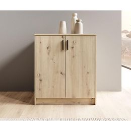 HBZ-MEBLE HBZ Sideboard &raquo;Nelly Kommode, BxHxT 74x86x50cm&laquo; 1 Stk. tlg. Breite 74cm, Einlegeb&ouml;den verstellbar, foliert braun