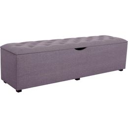 Home Affaire Hockerbank &raquo;Knobbed&laquo; Hockerbank mit Stauraum, Breite 120 cm und 160 cm lila Struktur fein (100% Polyester) f&uuml;r Bett Classico, Piazza, 