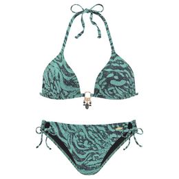 Bruno Banani Damen Triangel-Bikini in trendigem Animalprint gr&uuml;n 34, Cup A/B