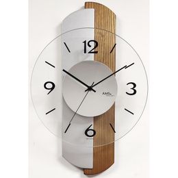 AMS AMS Wanduhr &raquo;W9211&laquo; Made in Germany,Holz,Wohnzimmer,Esszimmer,K&uuml;che,Arbeitszimmer,Flur braun