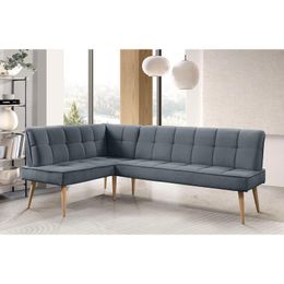 exxpo - sofa fashion Eckbank &raquo;Latte&laquo; moderne Sitz- und R&uuml;ckensteppung, bequem und elegant, hoher Holzfu&szlig; 94% PES, 6% NY