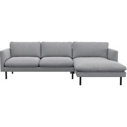 FLEXLUX Ecksofa &raquo;Bolzano, elegant und bequem, L-Form&laquo; Sitzaufbau mit Kaltschaum & Stahl-Wellen, loose Sitz -& R&uuml;ckenkissen grau 100% Polyester