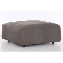 Musterring Hocker &raquo;LUCIA&laquo; braun Flachgewebe VALMONT (60% Baumwolle/40% Leinen);Leder PURO, pigmentiertes Leder;Microfaser CRONA (100% Polyester);Flachgewebe 