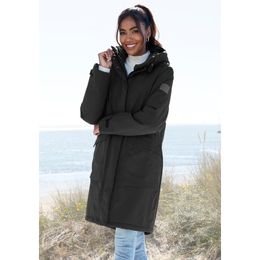 ELBSAND Damen Winterjacke mit Kapuze mit verstellbarer Kapuze und aufgesetzten Taschen M/38