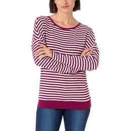 Timezone Longsleeve in Dunkelrot/ Wei&szlig; - 62% | Gr&ouml;&szlig;e S | Damen-tops