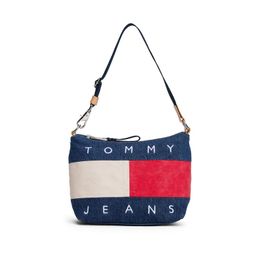 Tommy Jeans Damen Schultertasche &raquo;TJW ARCHIVE DENIM SHOULDER BAG&laquo;, Damen Umh&auml;ngetasche, Tragetasche, kontrastfarbige, gro&szlig;er Logoflag
