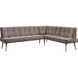 exxpo - sofa fashion Eckbank &raquo;Latte&laquo; moderne Sitz- und R&uuml;ckensteppung, bequem und elegant, hoher Holzfu&szlig; 94% PES, 6% NY