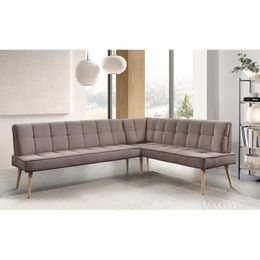 exxpo - sofa fashion Eckbank &raquo;Latte&laquo; moderne Sitz- und R&uuml;ckensteppung, bequem und elegant, hoher Holzfu&szlig; 94% PES, 6% NY