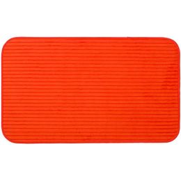 G&ouml;zze Badematte &raquo;Berlin&laquo; H&ouml;he 7 mm rutschhemmend beschichtet fu&szlig;bodenheizungsgeeignet Badteppich, Uni Farben, Cord Optik, waschbar orange Polyester