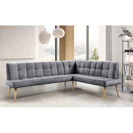 exxpo - sofa fashion Eckbank &raquo;Latte&laquo; moderne Sitz- und R&uuml;ckensteppung, bequem und elegant, hoher Holzfu&szlig; 100% PES