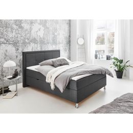 Home Affaire Boxbett &raquo;Fergus inkl. Bettkasten und Topper, Breite 120cm&laquo; mit Metallfu&szlig; in Chromoptik Stoffbezug Nordic (100% Polyester)