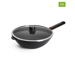 Woll 2tlg. Set: Wok- & R&uuml;hrpfanne in Schwarz - &Oslash; 30 cm - 38% | Kochgeschirr