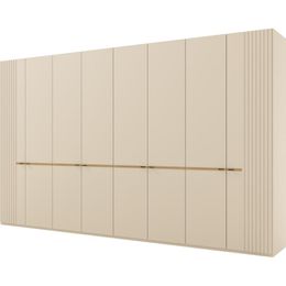 Musterring Kleiderschrank &raquo;Isabelle&laquo; Lamellen in Korpusfarbe, Griffe in schwarz, versch. Gr&ouml;&szlig;en und Farben beige Hartfaserplatte, Holzwerkstoff