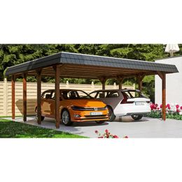Skan Holz Doppelcarport &raquo;Spreewald&laquo; Massivholz 530 cm braun braun