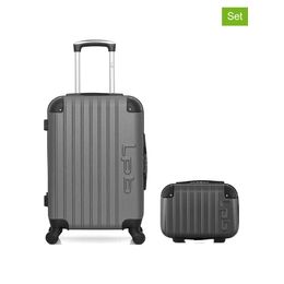 Les P'tites Bombes Les P ́tites Bombes 2tlg. Set: Hardcase-Trolley und Beautycase "Hambourg" in Anthrazit - 68% | Damen-koffer-reisegepaeck
