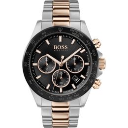 BOSS Herren BOSS Chronograph &raquo;HERO&laquo; Quarzuhr, Herrenuhr, Armbanduhr, Stoppfunktion, Edelstahlarmband rosa