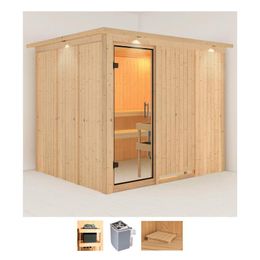 Karibu Sauna &raquo;Gitte&laquo; Set, Ofen 9 kW integr. Strg beige
