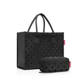 Reisenthel Einkaufstasche Daily shopper set #1 glossy dots black, Schwarz, Textil, Punkte, 43x8x36 cm, gro&szlig;es Hauptfach, Freizeit, Koffer & Taschen, Einkaufstaschen