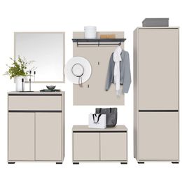 Xora Garderobe Line, Anthrazit, Kaschmir, Holzwerkstoff, 220x195x38 cm, Garderobe, Garderoben-Sets & Serien, Garderoben-Sets