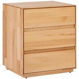 Mid.you Nachtschrank, Kernbuche, Holz, Kernbuche, massiv, 3 Schublade(n) Schubladen, 50x60x40 cm, Schlafzimmer, Nachttische