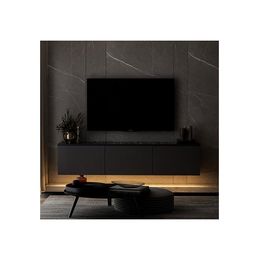 Evila TV-Regal in Schwarz - (B)160 x (H)35 x (T)32 cm - 77% | Regale