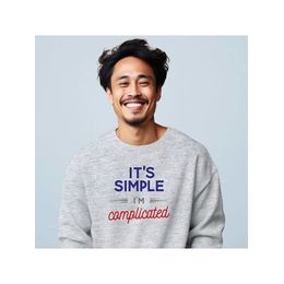 WOOOP Sweatshirt "It ́s simple I ́m complicated" in Grau - 56% | Gr&ouml;&szlig;e M | Herren-plussize