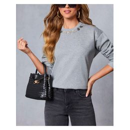Milan Kiss Sweatshirt in Grau - 56% | Gr&ouml;&szlig;e S | Damen-sweatshirts-jacken