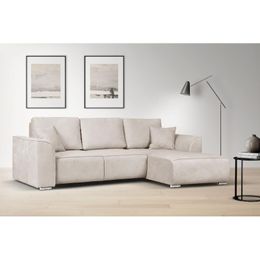 OTTO home Ecksofa &raquo;BEATRICE optionale Schlafsofa mit Bettkasten, B/T/H: 265/170/86 cm&laquo; L-Form, wahlweise auch mit Bettfunktion und Bettkasten beige 