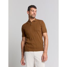 NO EXCESS Herren NO EXCESS T-Shirt &raquo; Poloshirt mit kurzen &Auml;rmeln&laquo; braun XXL