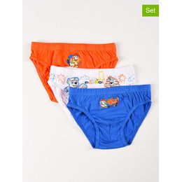Disney Paw Patrol 3er-Set: Slips "Paw Patrol" in Orange/ Wei&szlig;/ Blau - 25% | Gr&ouml;&szlig;e 104/110 | Kinder-waesche