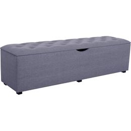 Home Affaire Hockerbank &raquo;Knobbed&laquo; Hockerbank mit Stauraum, Breite 120 cm und 160 cm blau Struktur fein (100% Polyester) f&uuml;r Bett Classico, Piazza, 