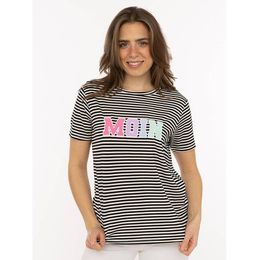 Zwillingsherz Shirt "Anker Moin" in Wei&szlig;/ Schwarz - 40% | Gr&ouml;&szlig;e S | Damen-tops