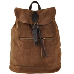 ORE10 Leder-Rucksack "Chiny" in Braun - (B)38 x (H)40 x (T)17 cm - 73% | Damen-taschen