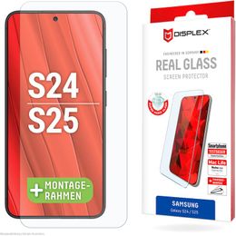 Displex Displayschutzglas &raquo;Real Glass&laquo; f&uuml;r Samsung Galaxy S24;Samsung Galaxy S25 Displayschutzfolie Displayschutz kratzer-resistent 10H splitterfest 